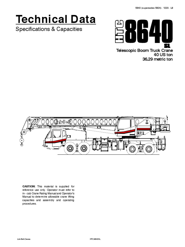 HT 8640 SLT | PDF | Crane (Machine) | Axle