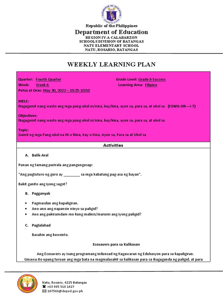 COT 2 Filipino | PDF