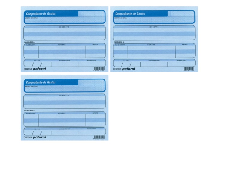Vale Azul Comprobación No Fiscal | PDF