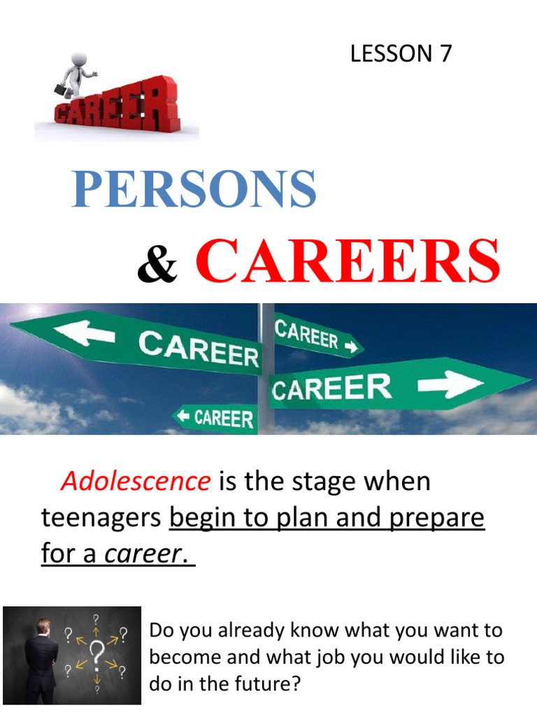 Lesson 7 8 Persons and Careers Career Pathways | PDF | Self Concept | Cognitive Psychology