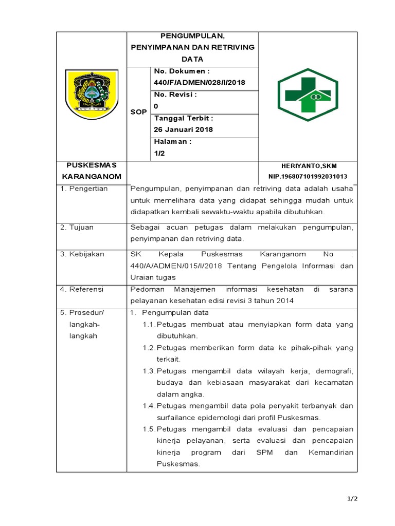 Pengumpulan Data Puskesmas | PDF