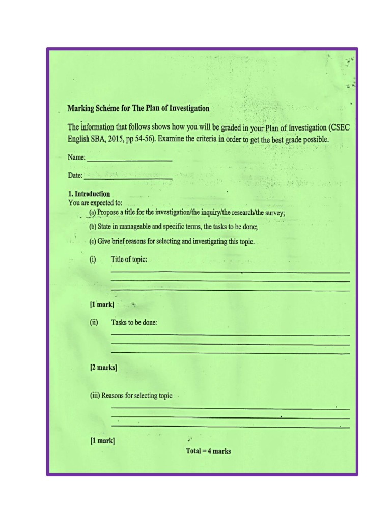 Plan of Investigation Guidelines With Sample Answers | PDF | Libraries ...