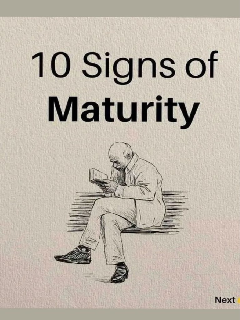 10 Signs of Maturity | PDF