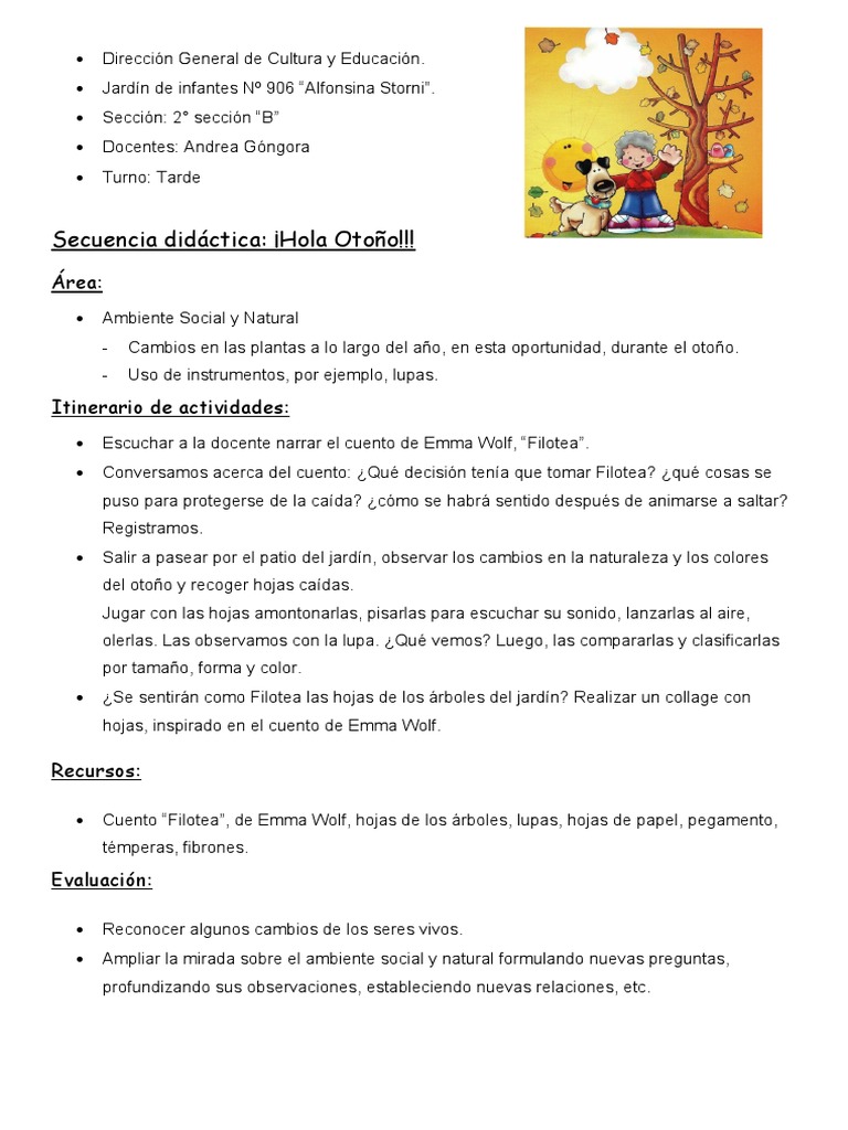 Secuencia Hola Otoño | PDF