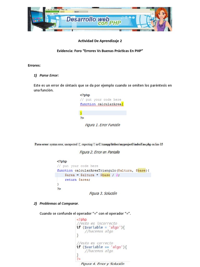ERRORES VS BUENAS PRACTICAS PHP | PDF
