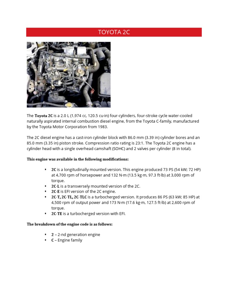 2C Engine | PDF | Horsepower | Engines