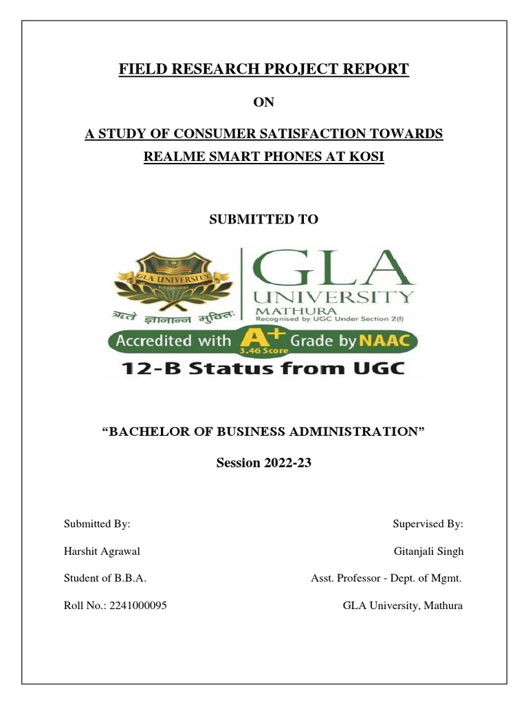 Complete Field Project Report On Realme H A | PDF | Mobile App ...