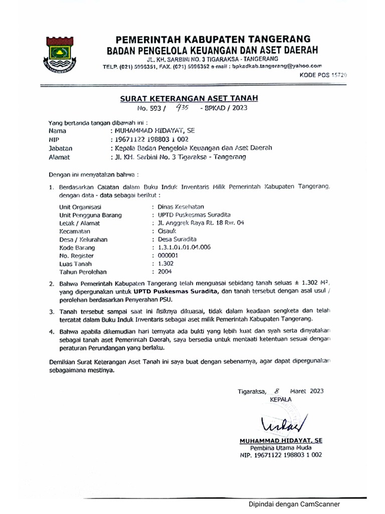Surat Keterangan Aset | PDF