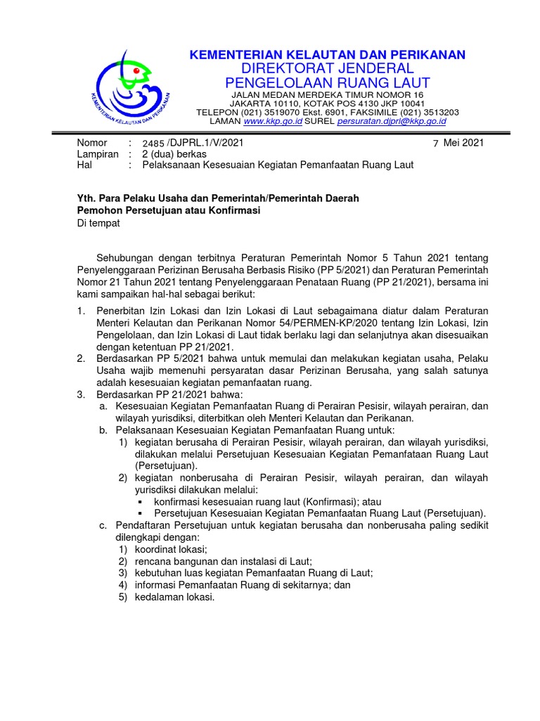 SIGNED-Memo Dir-Sesdit Konsep Sesditjen PRL kepada Pelaku Usaha_paraf ...