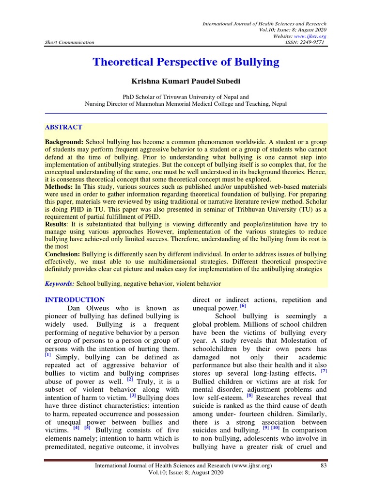 14 PDF | PDF | Bullying | Theory