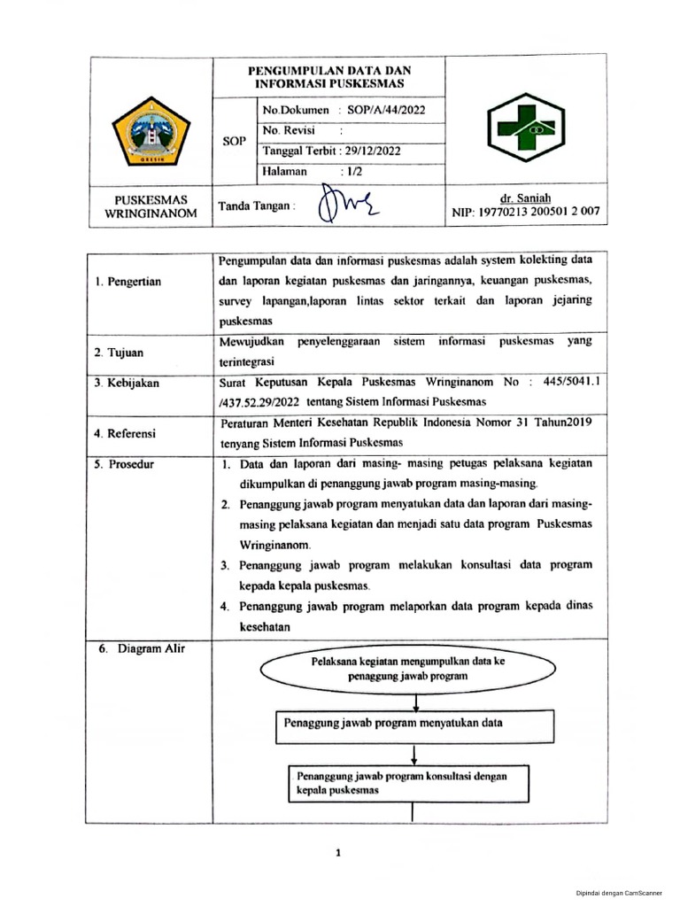 SOP Pengumpulan Data Dan Informasi | PDF