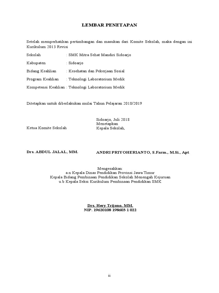 Lembar Penetapan | PDF
