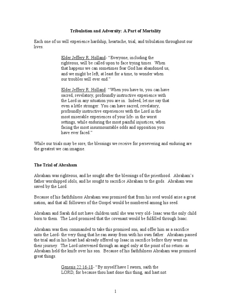 Tribulation and Adversity | PDF