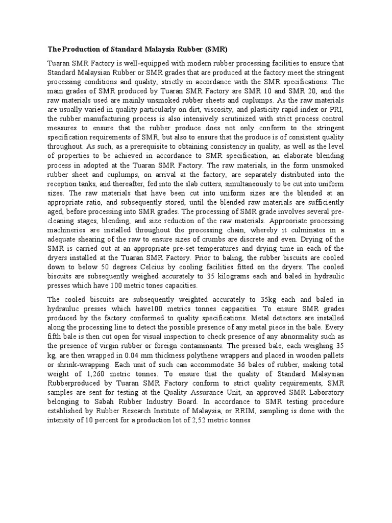 Rubber Production | PDF | Natural Rubber | Wool Bale