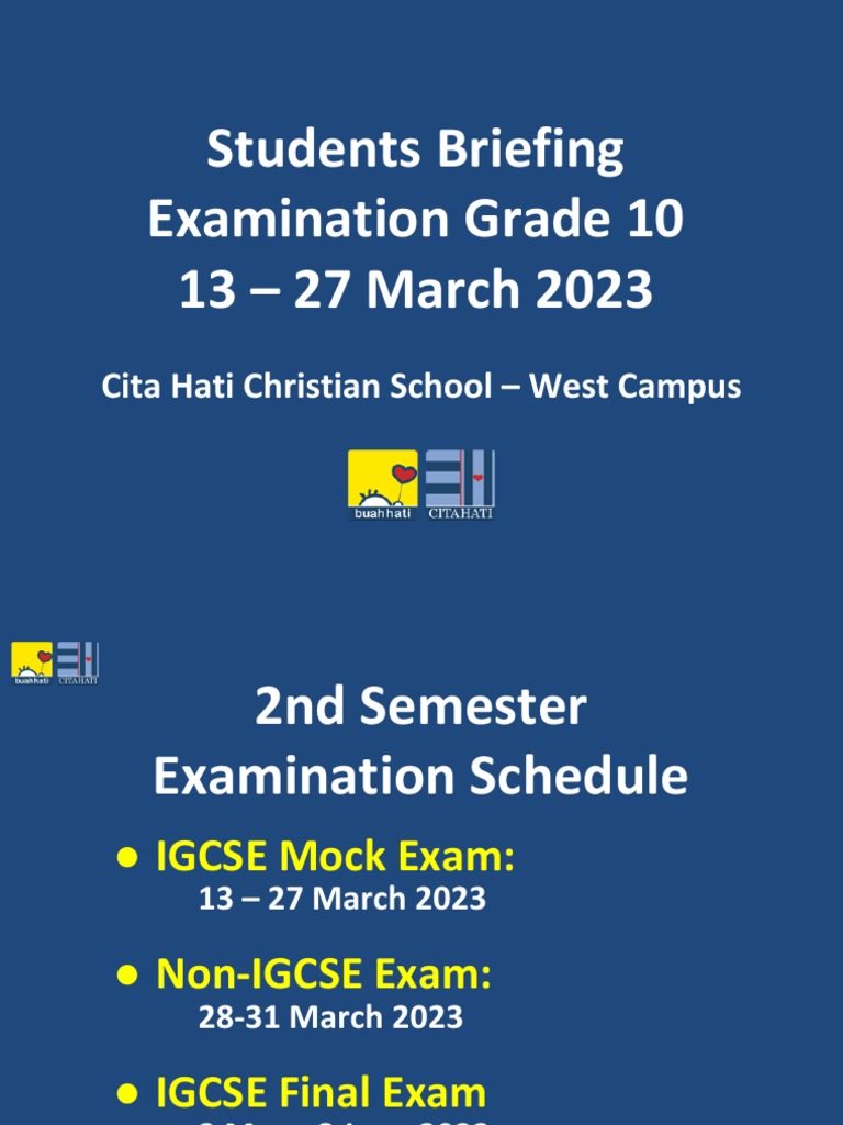 Gr10 - Students Briefing - Mock Exam - 13-27 MAR 2023 | PDF