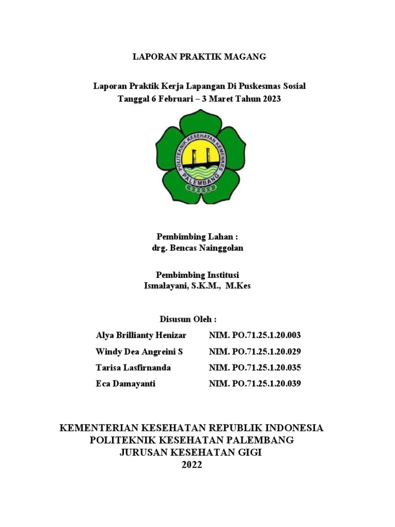 Laporan Praktek Magang Puskesmas Sosial | PDF