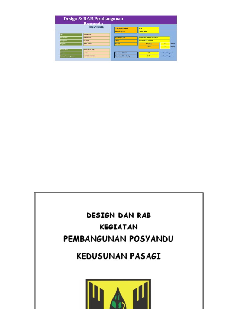 11. RAB Desain Posyandu.xlsx | PDF