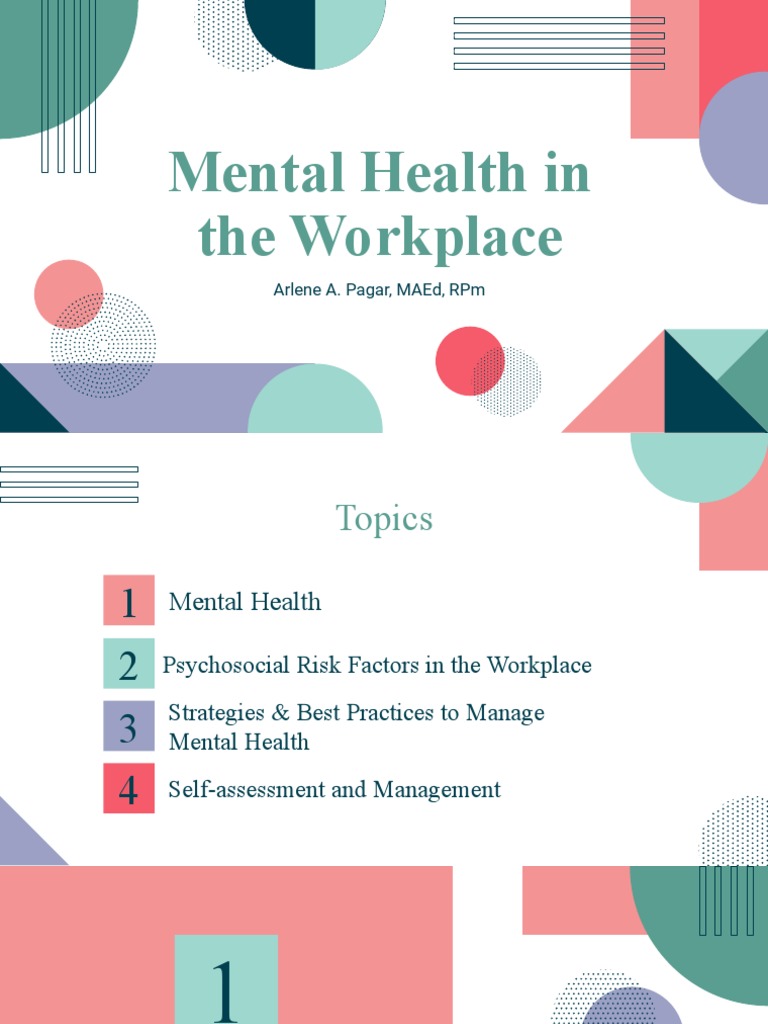 Mental Health In The Workplace Pdf Mental Disorder Occupational