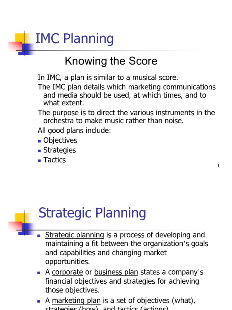 6 IMC Planning | PDF