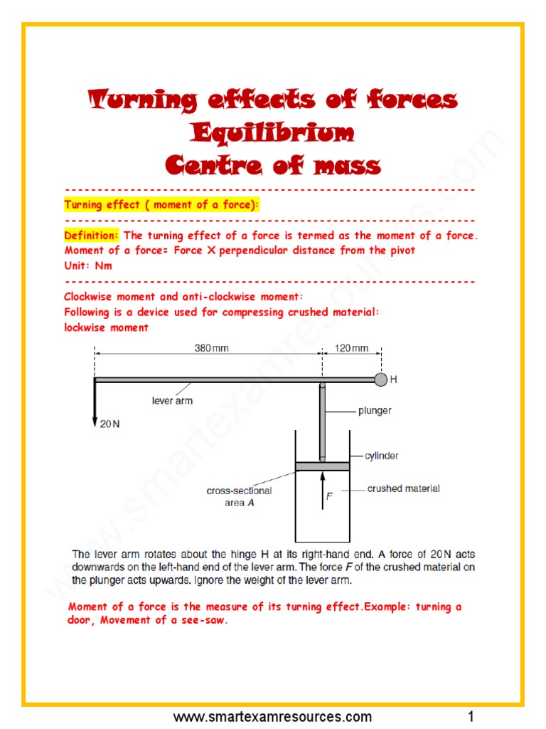1.5.2 Turning Effects of Forces | PDF | Lever | Physical Quantities