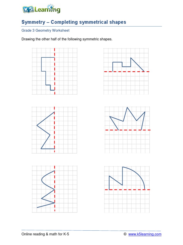 Symmetry - Completing Symmetrical Shapes: Drawing The Other Half of The ...