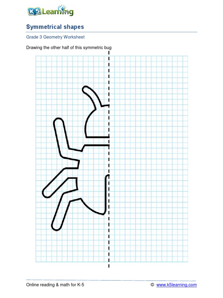 Grade 3 Symmetry Drawing Worksheet | PDF