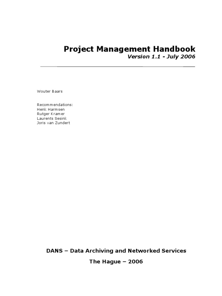 Handbook Project Management English 11 A | Project Management ...