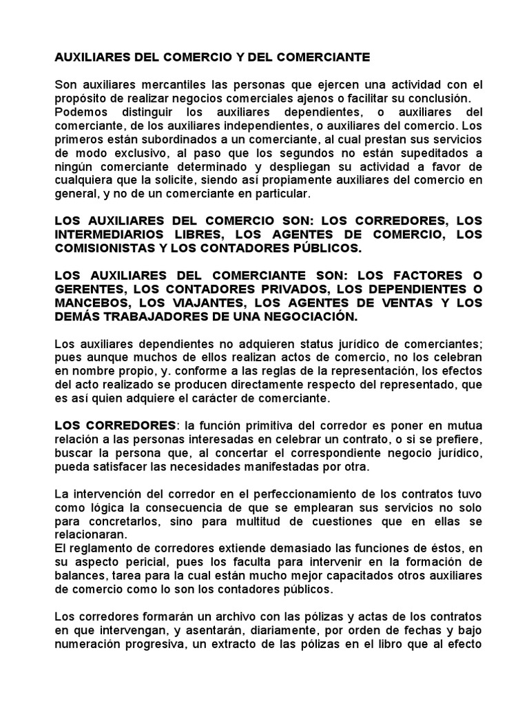 Auxiliares del Comercio y Comerciante | PDF | Propiedad | Marca comercial