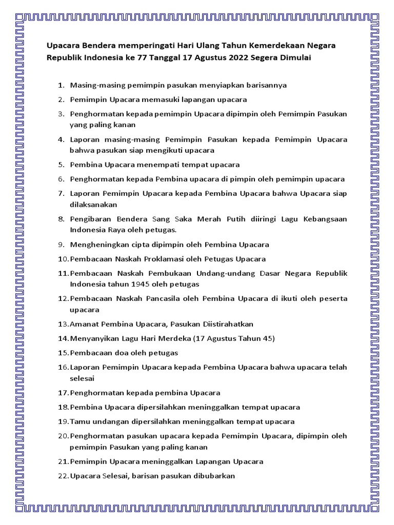 Teks MC Upacara 17 Agustus PDF | PDF
