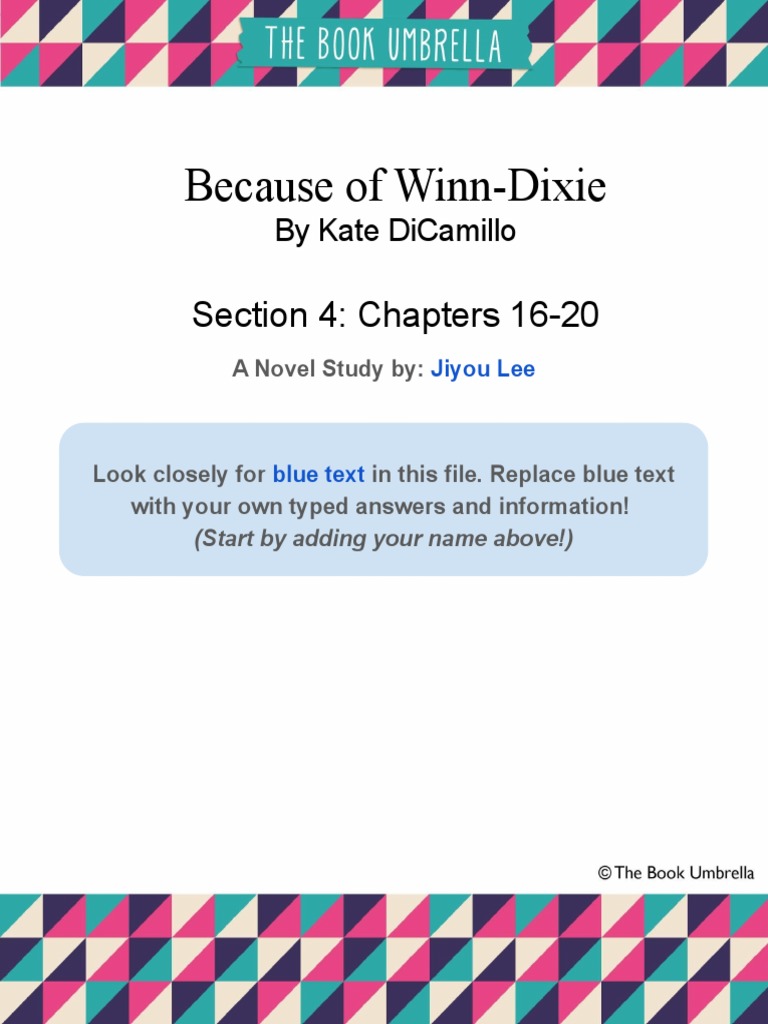 Because of Winn Dixie - Section 4 | PDF