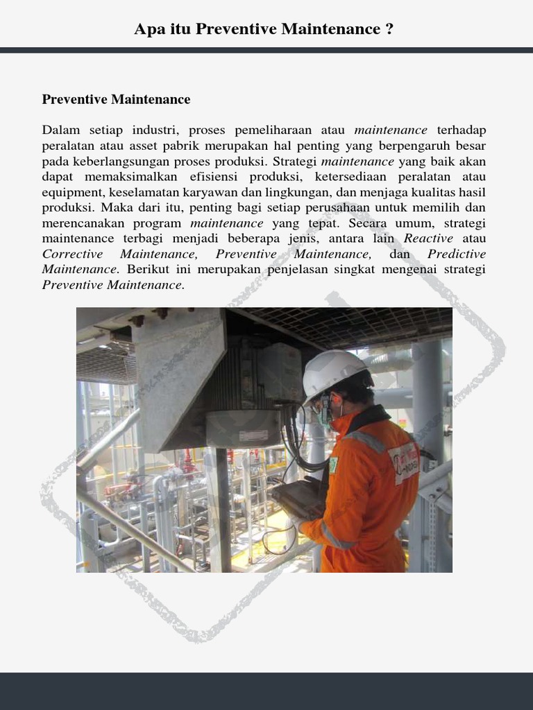 Apa Itu Preventive Maintenance | PDF