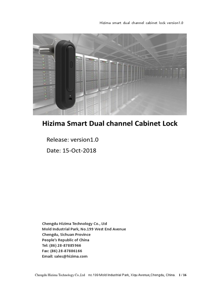 Hizima Smart Keyless Cabinet Lock Data Sheet | PDF | Screw | Legal ...