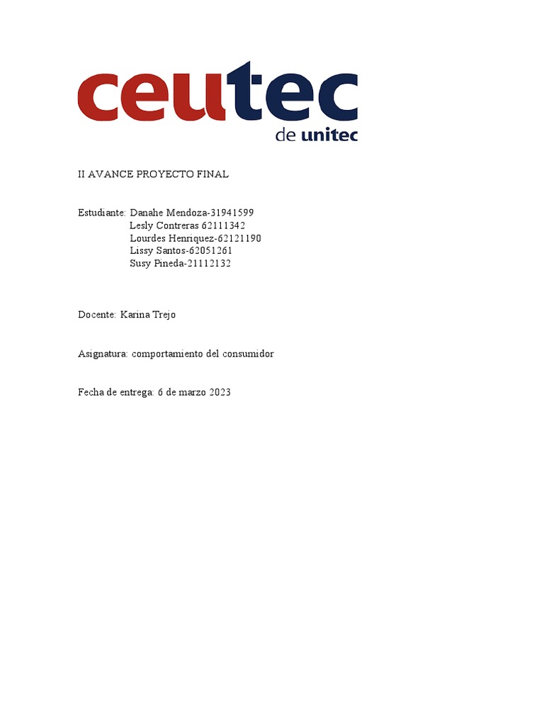 Ii Avance Proyecto Final | PDF | Helado | Calidad (comercial)