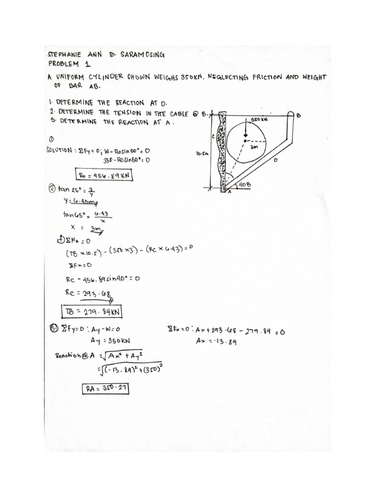 Problem Set-EQUILIBRIUM OF RIGID BODIES | PDF