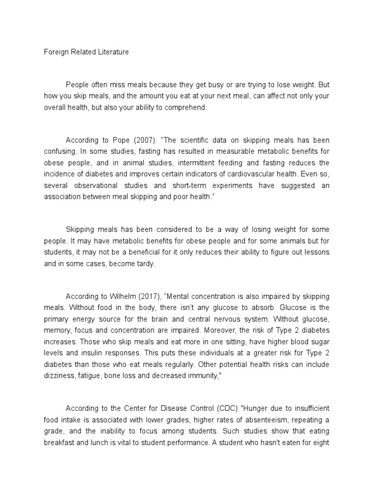 RRL | PDF | Obesity | Eating Behaviors Of Humans