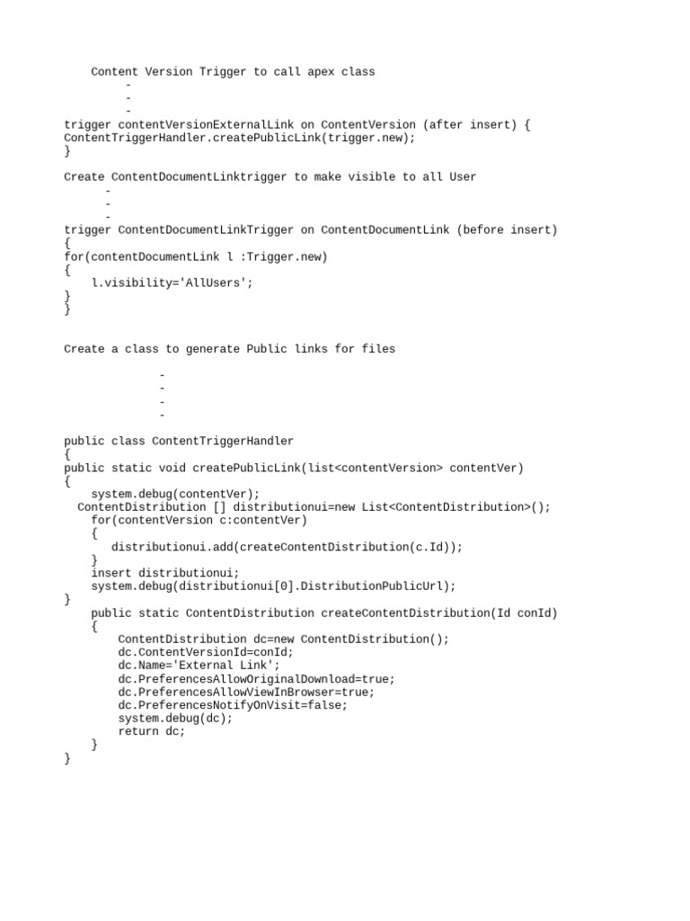 Public Link Generation Using Trigger | PDF