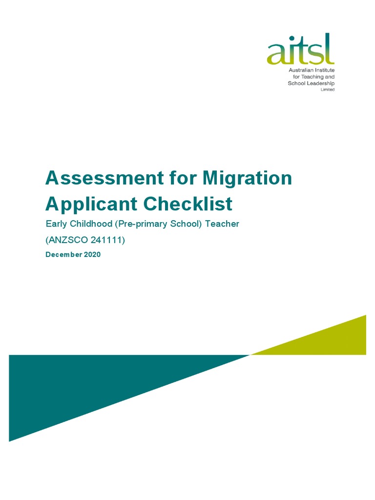 Afm Earlychildhood Checklist December-2020 PDF | PDF | International ...