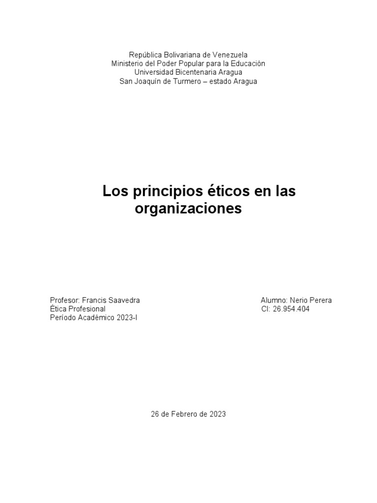 Nerio Perera-Ev. Sumativa 2 - Ética Profesional | PDF | Comportamiento | Corrupción política