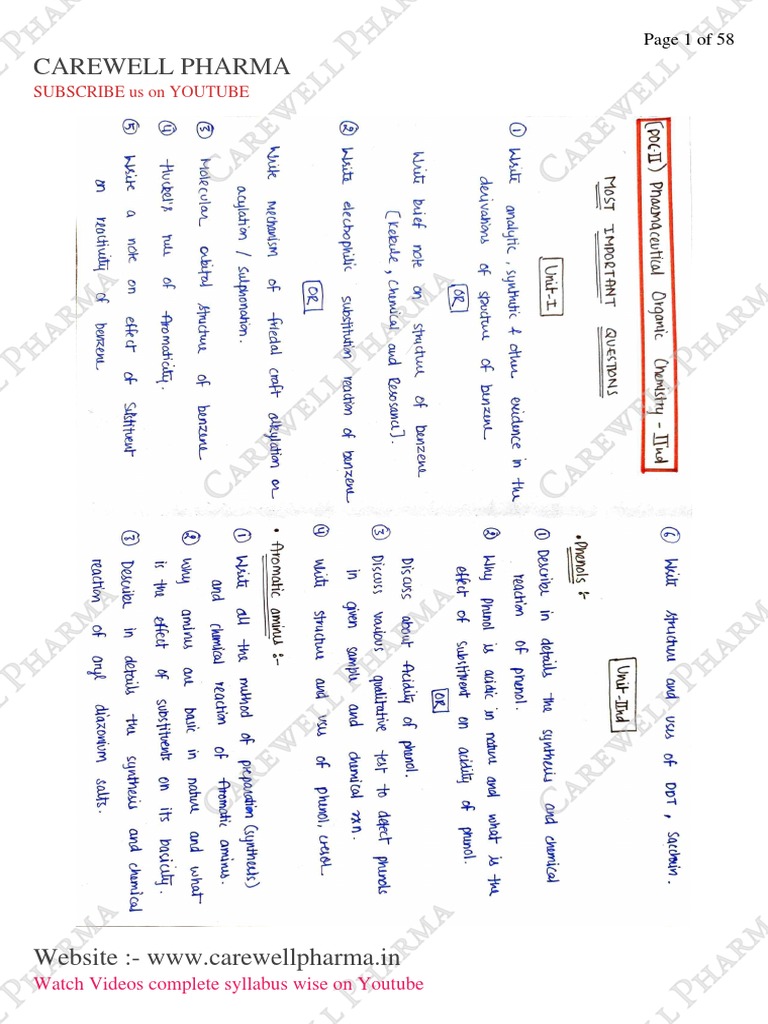 Imp - Questions - Poc - 2, Carewell - Pharma PDF | Download Free PDF | Molecules | Atoms