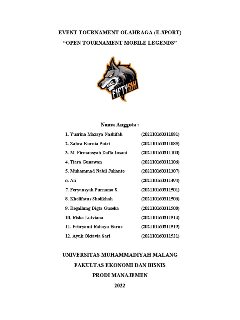 Pamflet Turnamen Mobile Legends | PDF