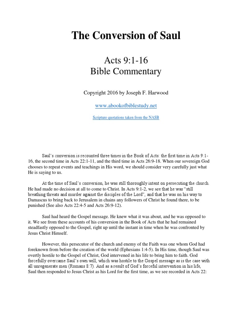 The Conversion of Saul | Download Free PDF | Paul The Apostle | Born Again