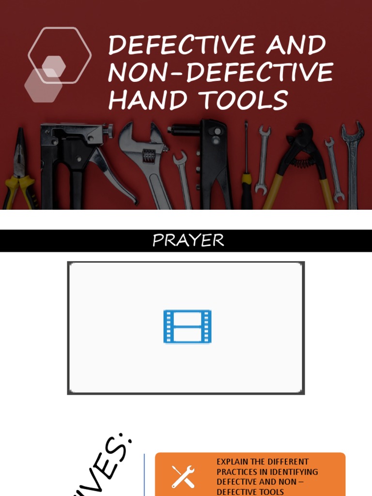 Defective and Non-Defective Tools | PDF
