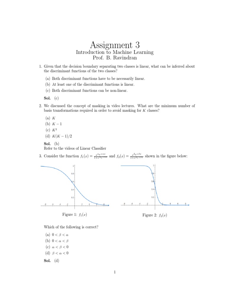 Assignment 3: Introduction To Machine Learning Prof. B. Ravindran | PDF | Principal Component ...