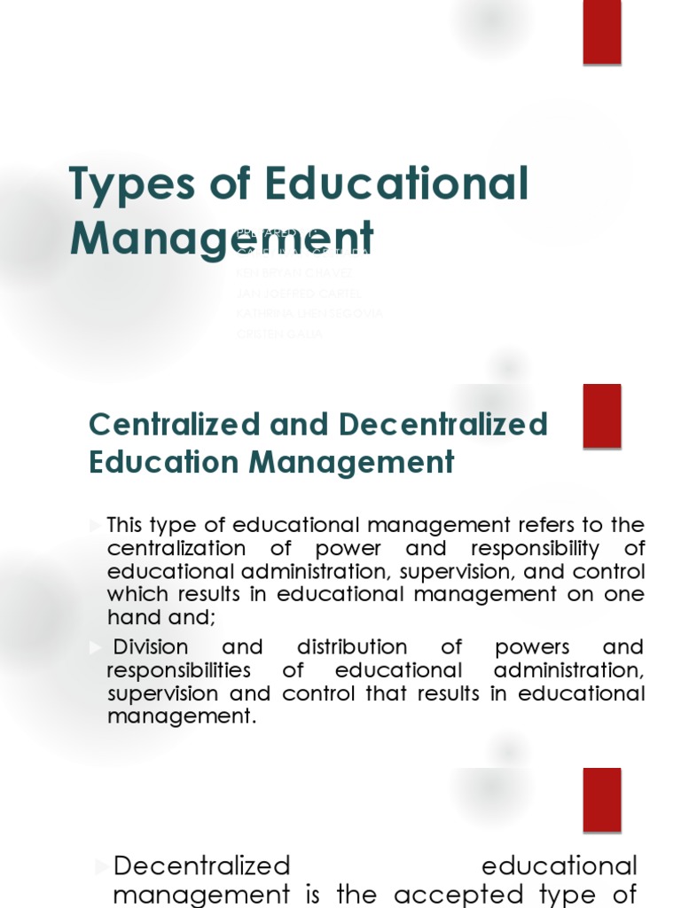Types of Educational Management Explained | PDF | Democracy | Political ...