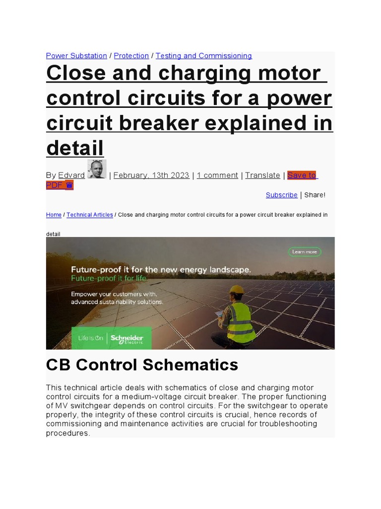 Power Circuit Breaker Control Circuits | PDF | Relay | Switch