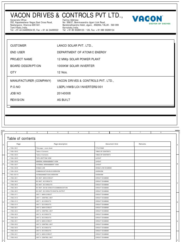 Lanco - 12MW - As Built Drawing PDF | PDF | Power Inverter | Power (Physics)