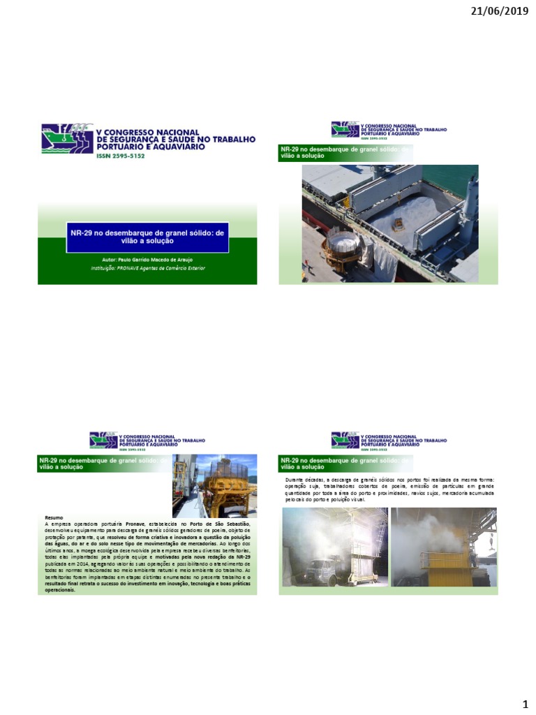 Nr-29 No Desembarque de Granel Sólido | PDF | Ambiente natural ...