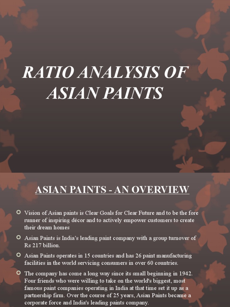 Ratio Analysis of Asian Paints | PDF | Equity (Finance) | Financial Capital