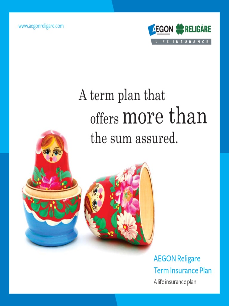 Aegon Religare Term Plan Brochure PDF | PDF | Insurance | Life Insurance