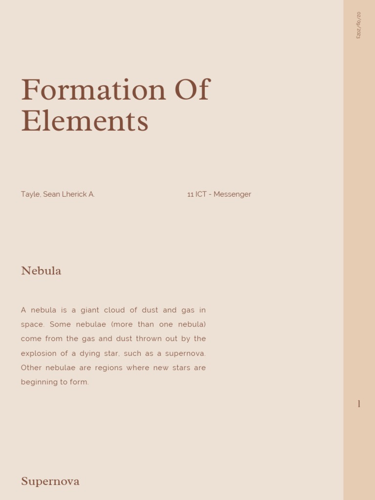 Formation of Elements | PDF